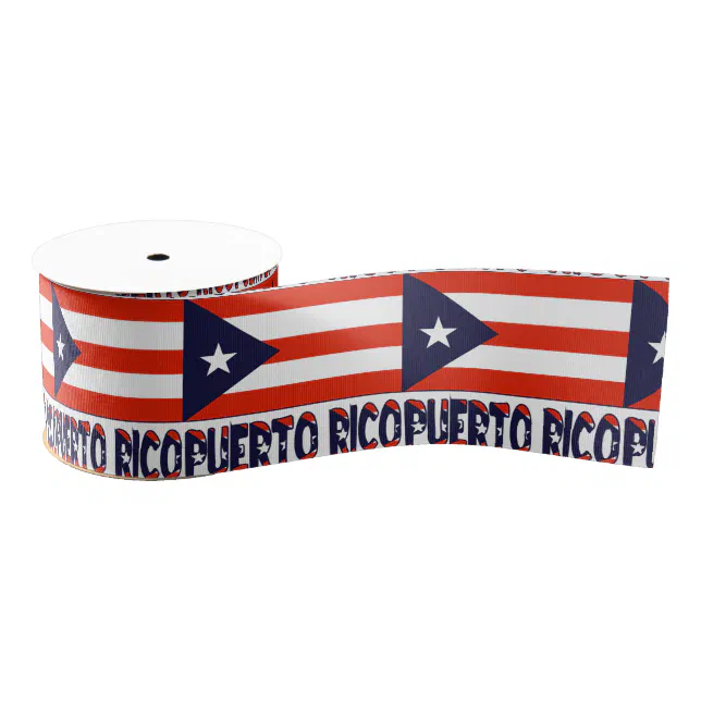 Puerto Rico and Puerto Rican Flag Grosgrain Ribbon | Zazzle