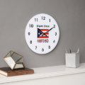 Puerto Rico and Puerto Rican Flag with Your Name L Large Clock | Zazzle