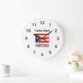 Puerto Rico and Puerto Rican Flag with Your Name L Large Clock | Zazzle