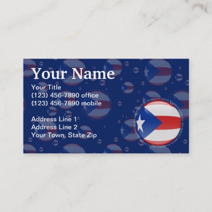 Puerto Rico Bubble Flag Business Card | Zazzle.com