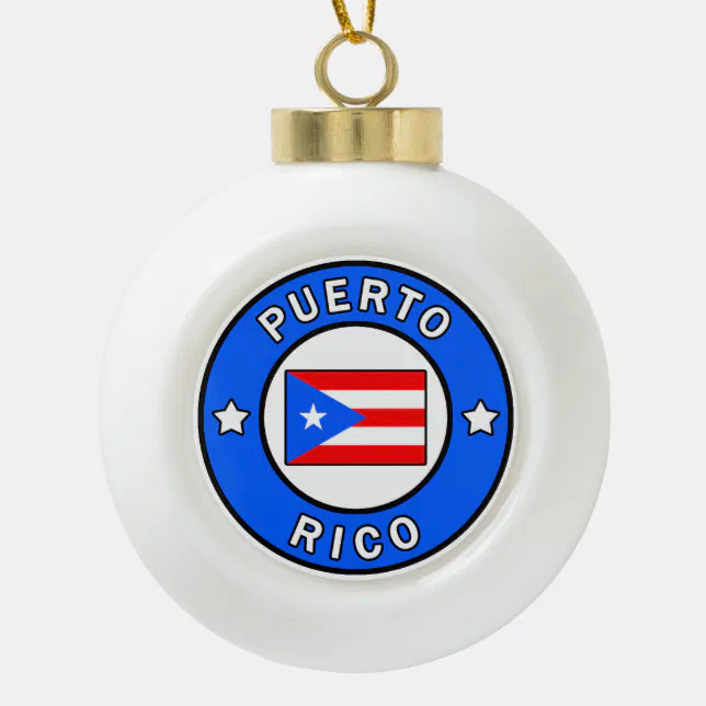 Puerto Rico Ceramic Ball Christmas Ornament | Zazzle