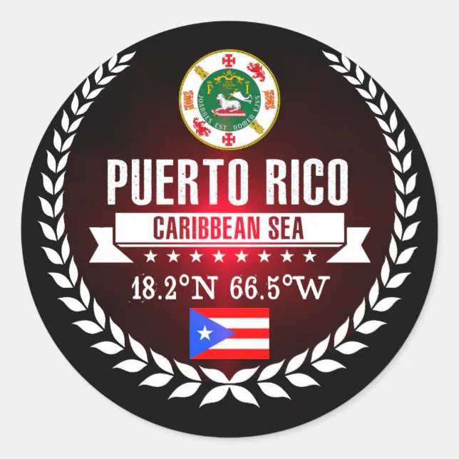 Puerto Rico Classic Round Sticker | Zazzle