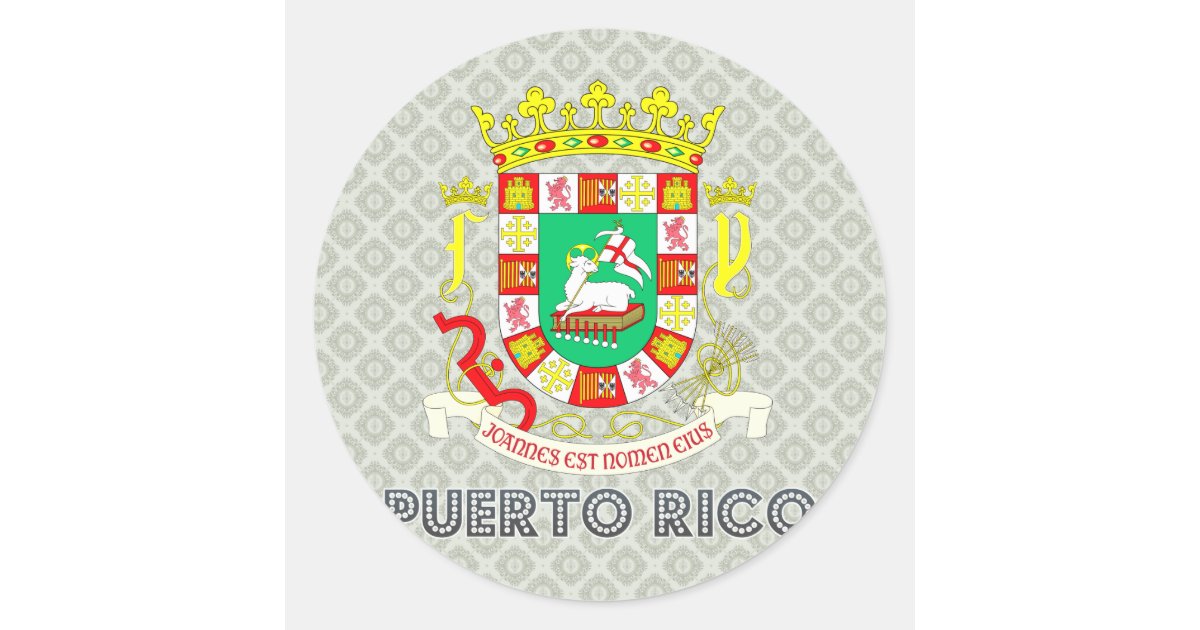 Puerto Rico Coat of Arms Classic Round Sticker | Zazzle