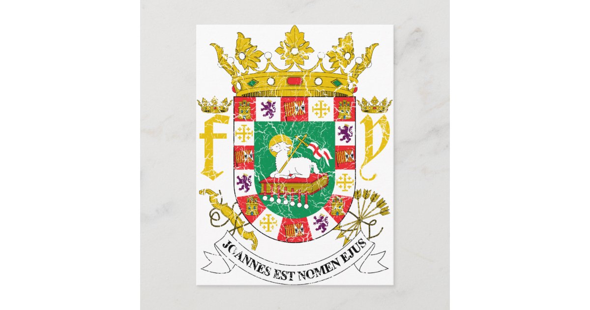 Puerto Rico Coat Of Arms Postcard | Zazzle