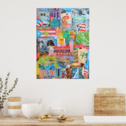 Puerto Rico Collage Poster | Zazzle