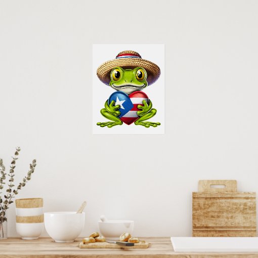 Puerto Rico Coqui Frog Poster | Zazzle