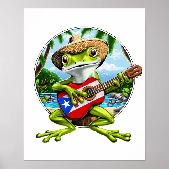 Puerto Rico Coqui Frog Poster | Zazzle