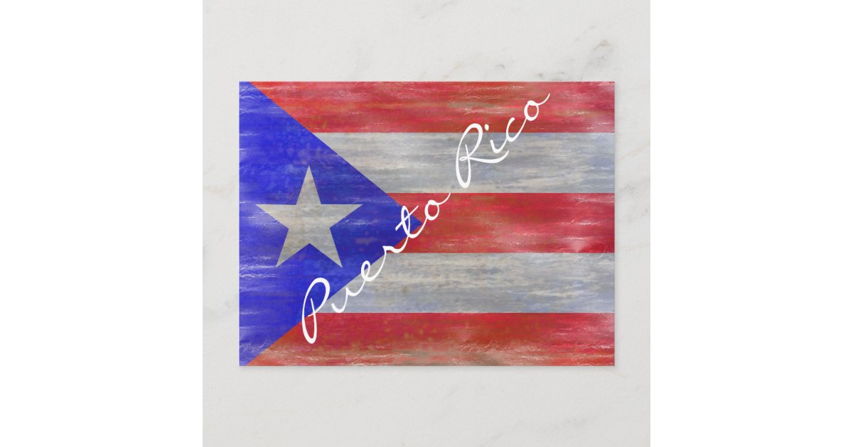 Puerto Rico distressed Puerto Rican flag Postcard | Zazzle