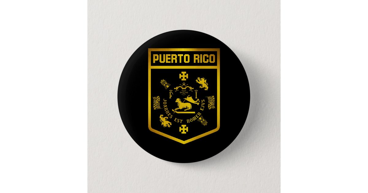 Puerto Rico Emblem Pinback Button | Zazzle