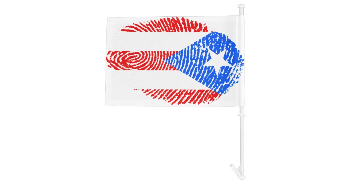 Puerto Rico Finger Print Car Flag | Zazzle