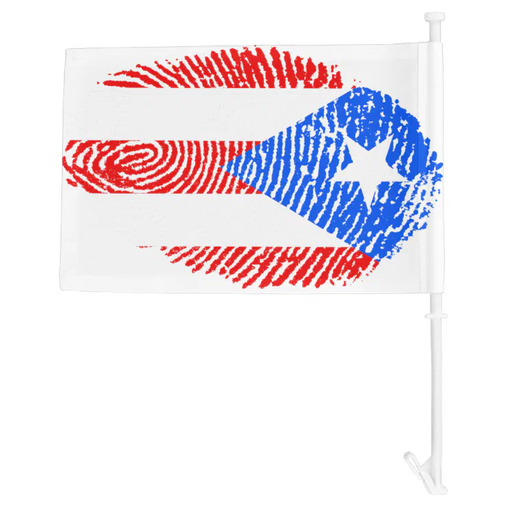 Puerto Rico Finger Print Car Flag | Zazzle