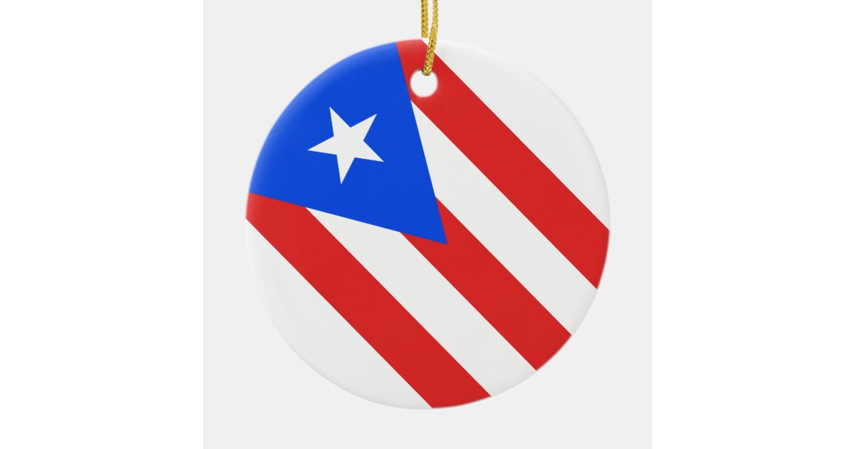 Puerto Rico Flag Ceramic Ornament | Zazzle