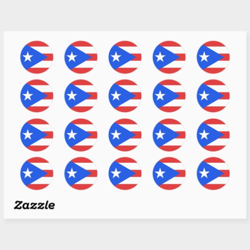 Puerto Rico Flag Classic Round Sticker | Zazzle
