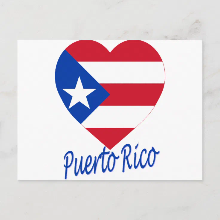 Puerto Rico Flag Heart Postcard | Zazzle