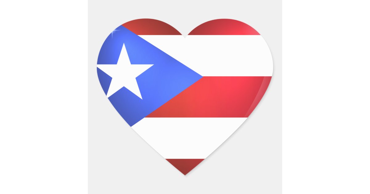 Puerto Rico Flag Heart Sticker | Zazzle