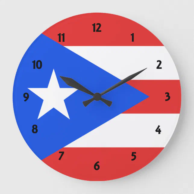 Puerto Rico Flag Large Clock | Zazzle