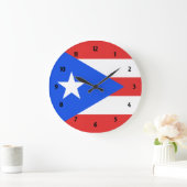Puerto Rico Flag Large Clock | Zazzle
