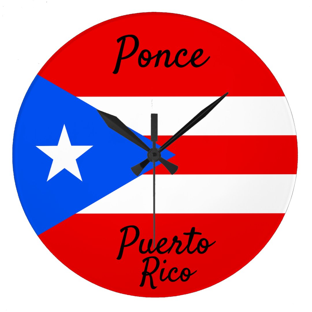 Puerto Rico Flag Large Clock | Zazzle