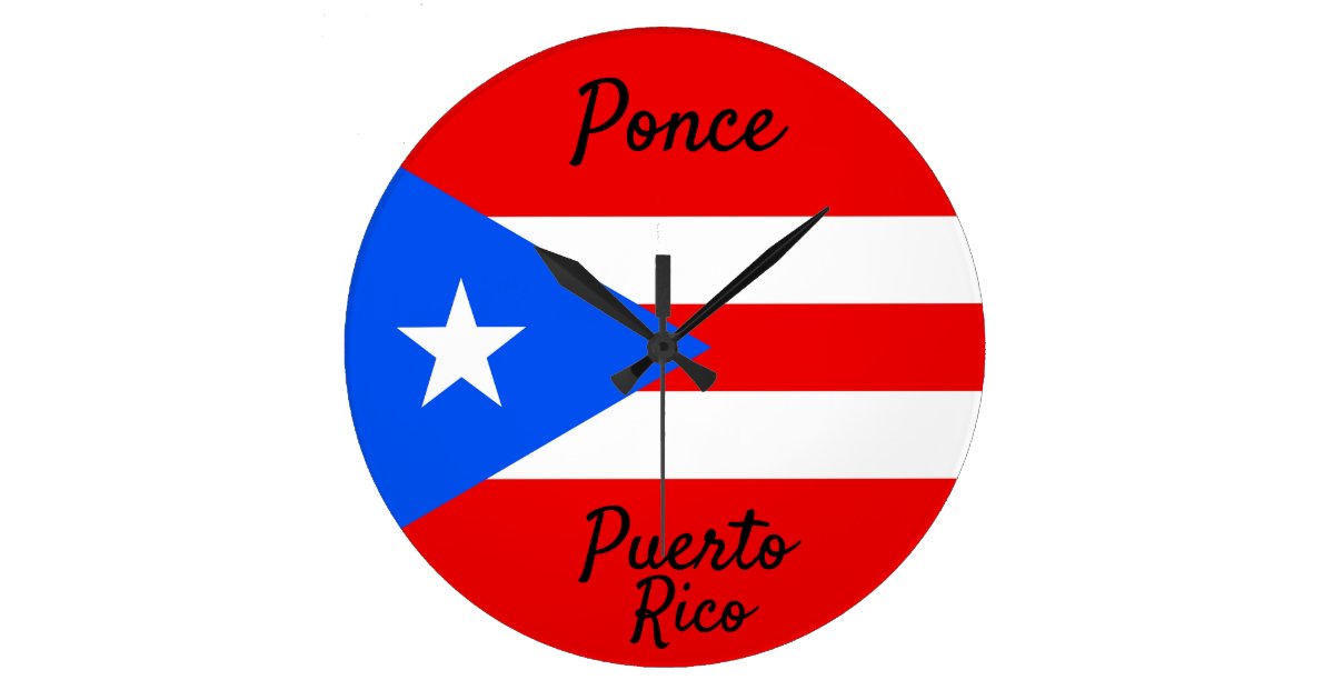 Puerto Rico Flag Large Clock | Zazzle.com