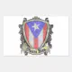 Puerto Rico Flag - Shield Crest Rectangular Sticker | Zazzle
