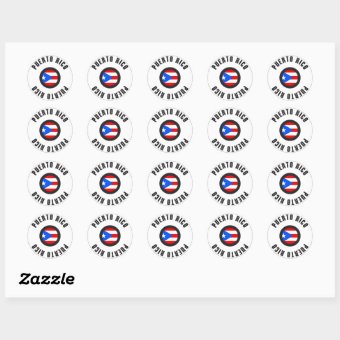 Puerto Rico Flag Simple Classic Round Sticker | Zazzle