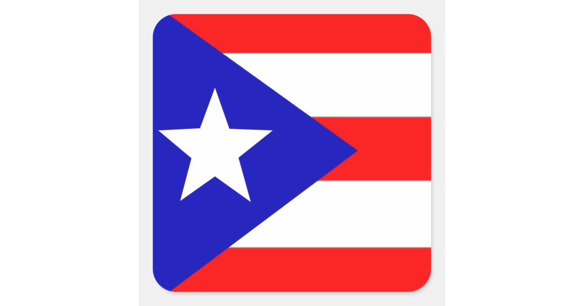 Puerto Rico Flag Square Sticker | Zazzle