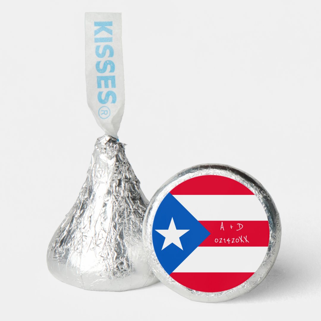 Puerto Rico Flag Valentine's Day Custom Hershey®'s Kisses® | Zazzle