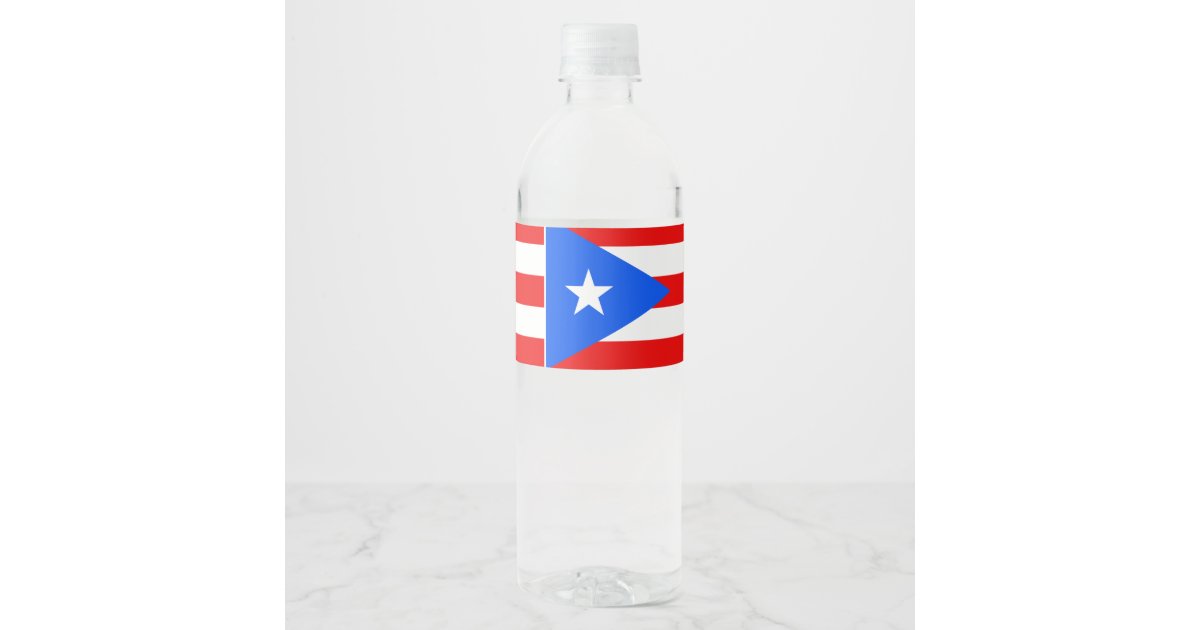 Puerto Rico Flag Water Bottle Label | Zazzle