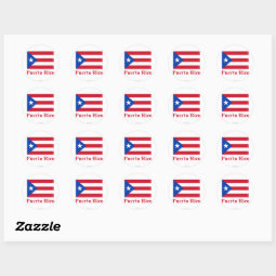 Puerto Rico Flag with Name Classic Round Sticker | Zazzle