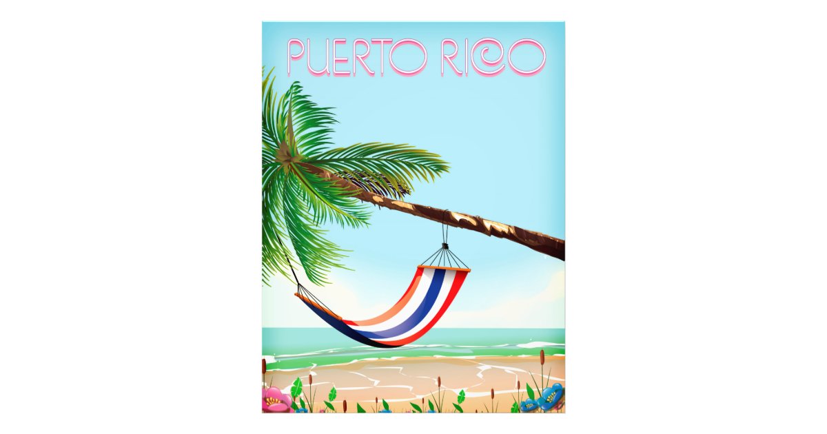 Puerto Rico Hammock travel poster | Zazzle