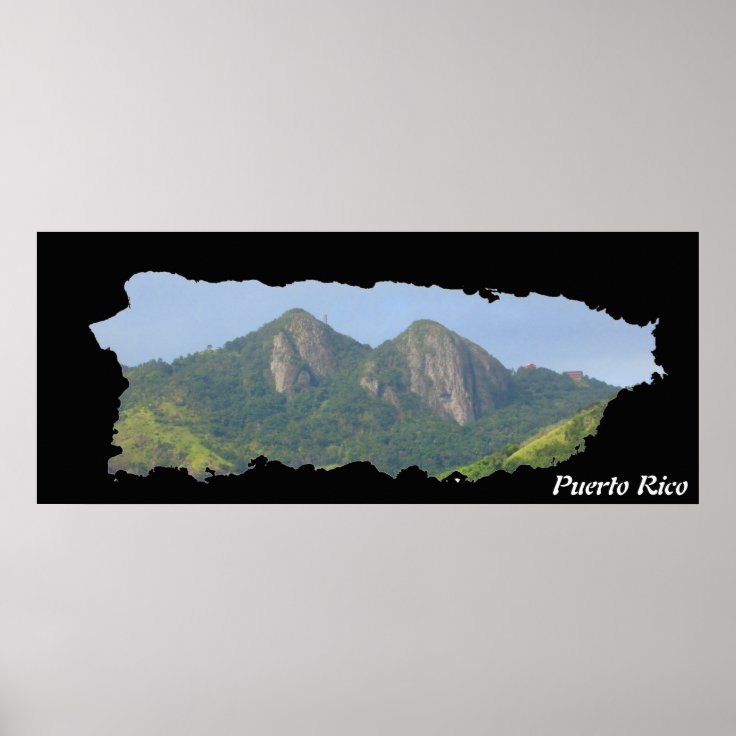 Puerto Rico Island Map Cayey Poster | Zazzle