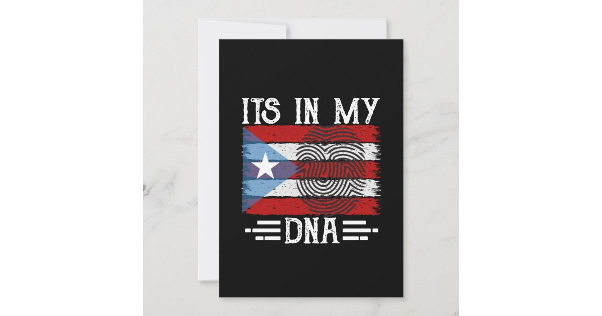 PUERTO RICO ITS IN MY DNA FLAG INVITATION | Zazzle