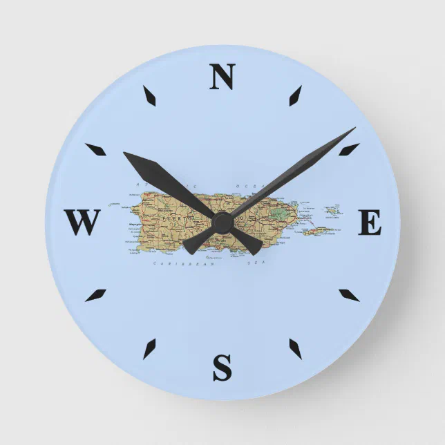 Puerto Rico Map Clock | Zazzle