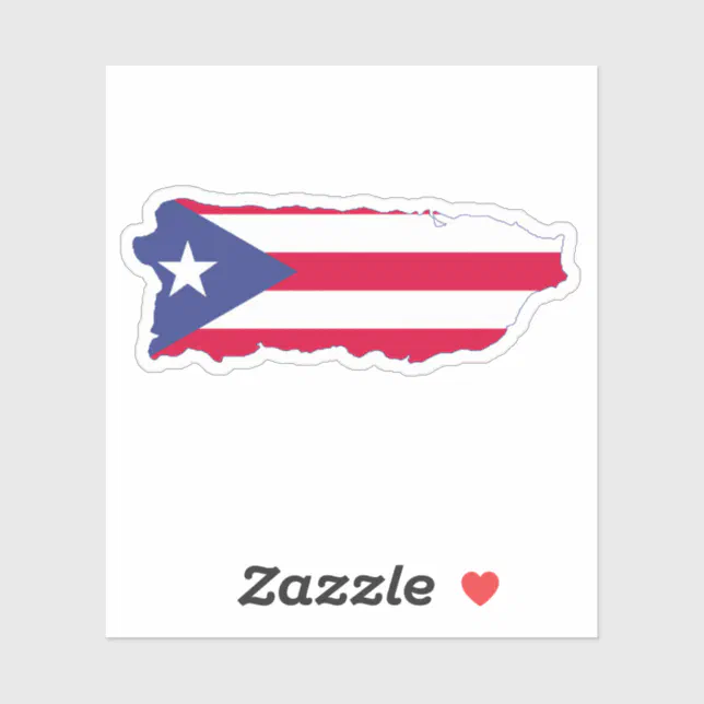 Puerto Rico Map flag Sticker | Zazzle