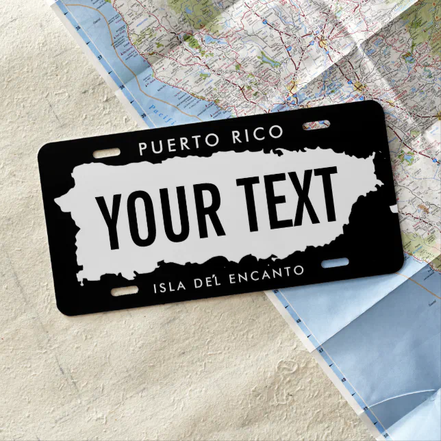 Puerto Rico Map Personalized License Plate | Zazzle