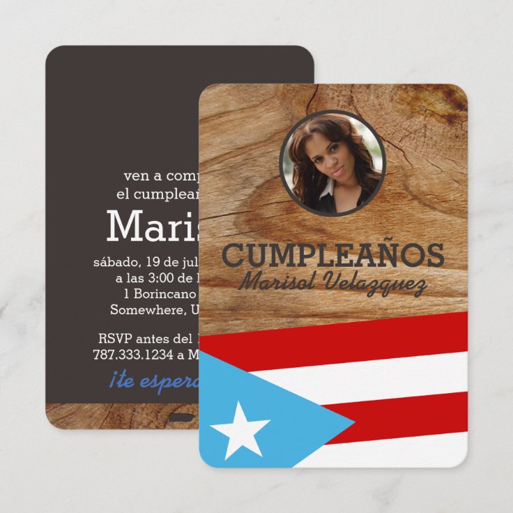 Puerto Rico Party: Flag: Personalized Photo Invitation | Zazzle