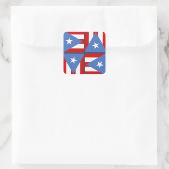 Puerto Rico Party Theme: Bold Flag Square Pattern Square Sticker | Zazzle