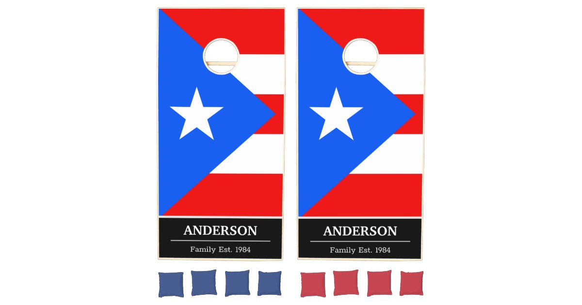 Puerto Rico & PR Flag personalized / Family fun Cornhole Set | Zazzle