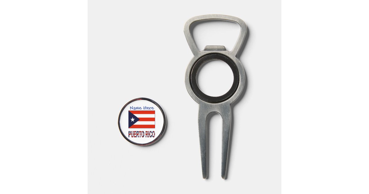 Puerto Rico Puerto Rican Flag Blue Personalization Divot Tool | Zazzle