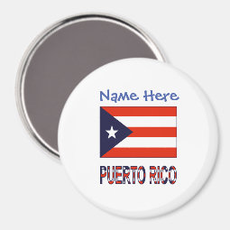 Puerto Rico Puerto Rican Flag Blue Personalization Magnet | Zazzle