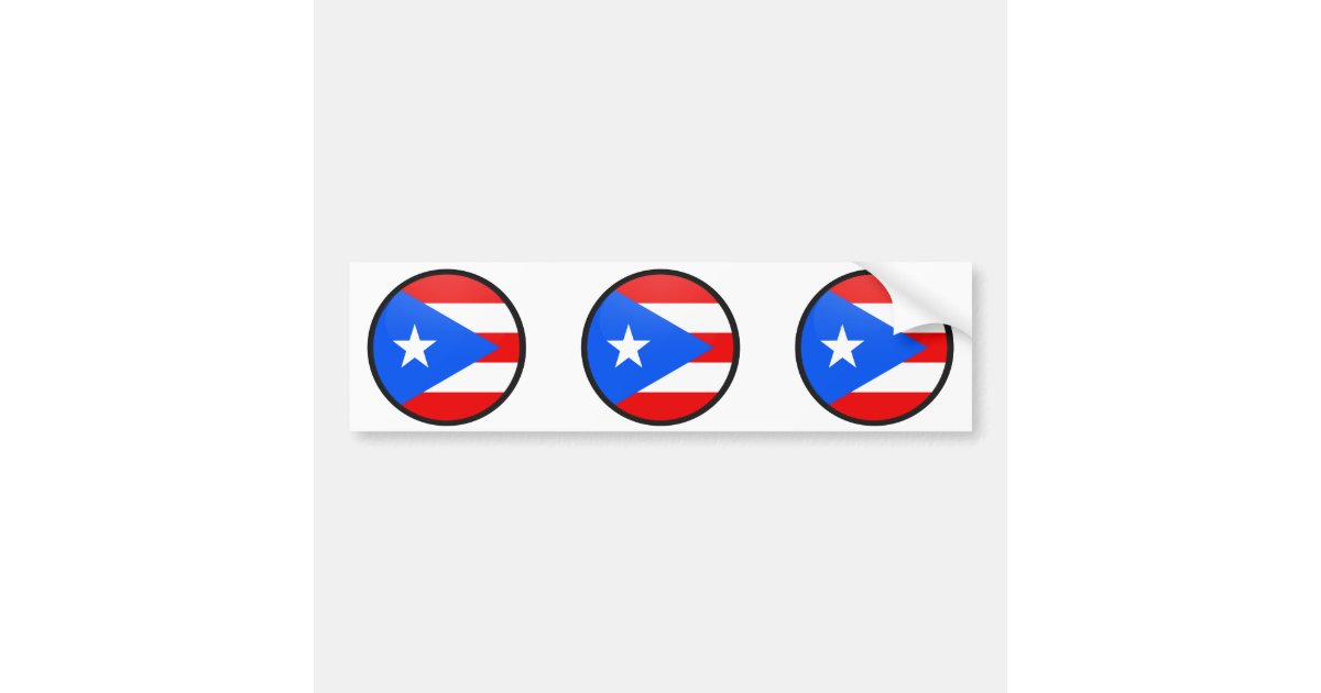 Puerto Rico quality Flag Circle Bumper Sticker | Zazzle