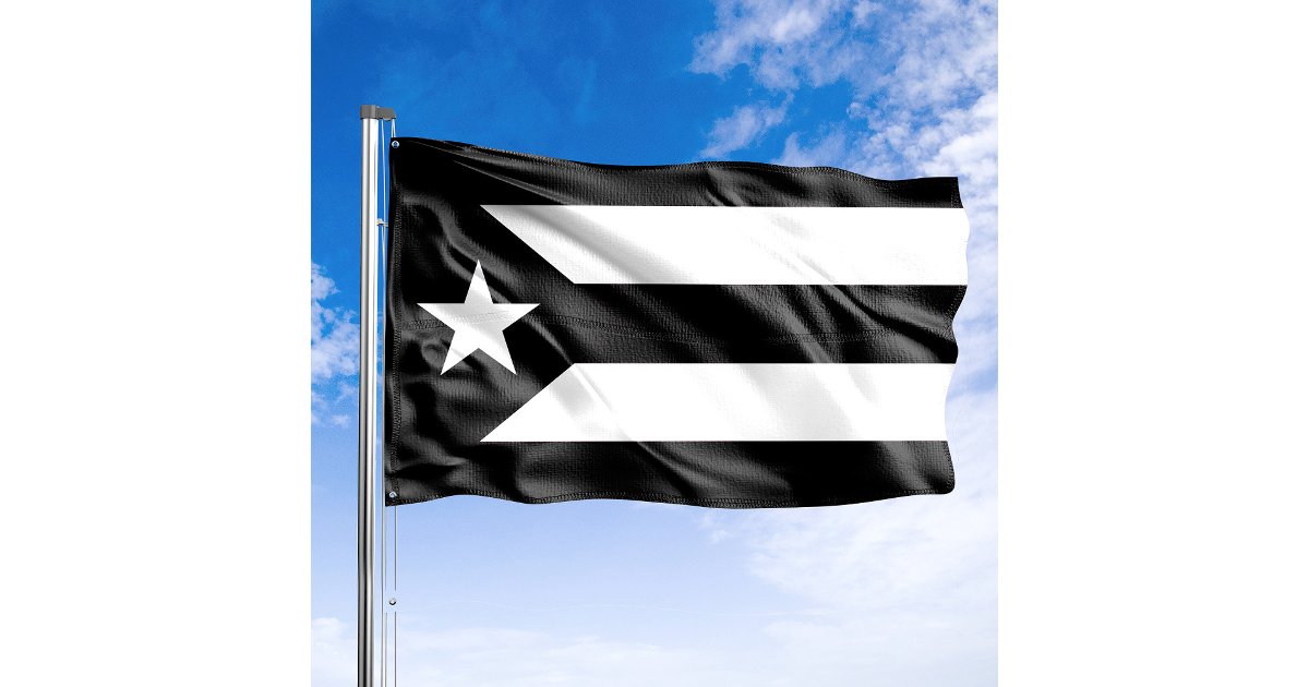 Puerto Rico Resistance Black and White Flag | Zazzle