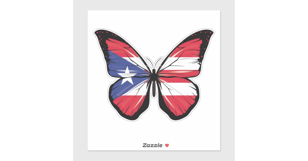 Puerto Rico ripped Flag Sticker | Zazzle