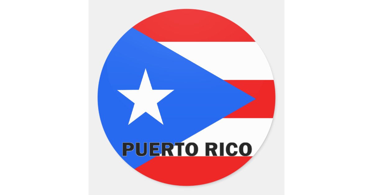 Puerto Rico Roundel quality Flag Classic Round Sticker | Zazzle