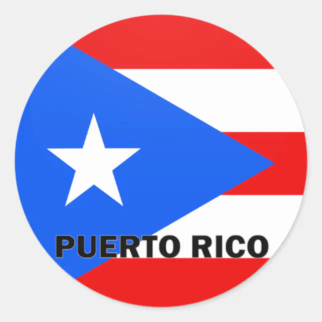 Puerto Rico Roundel quality Flag Classic Round Sticker | Zazzle