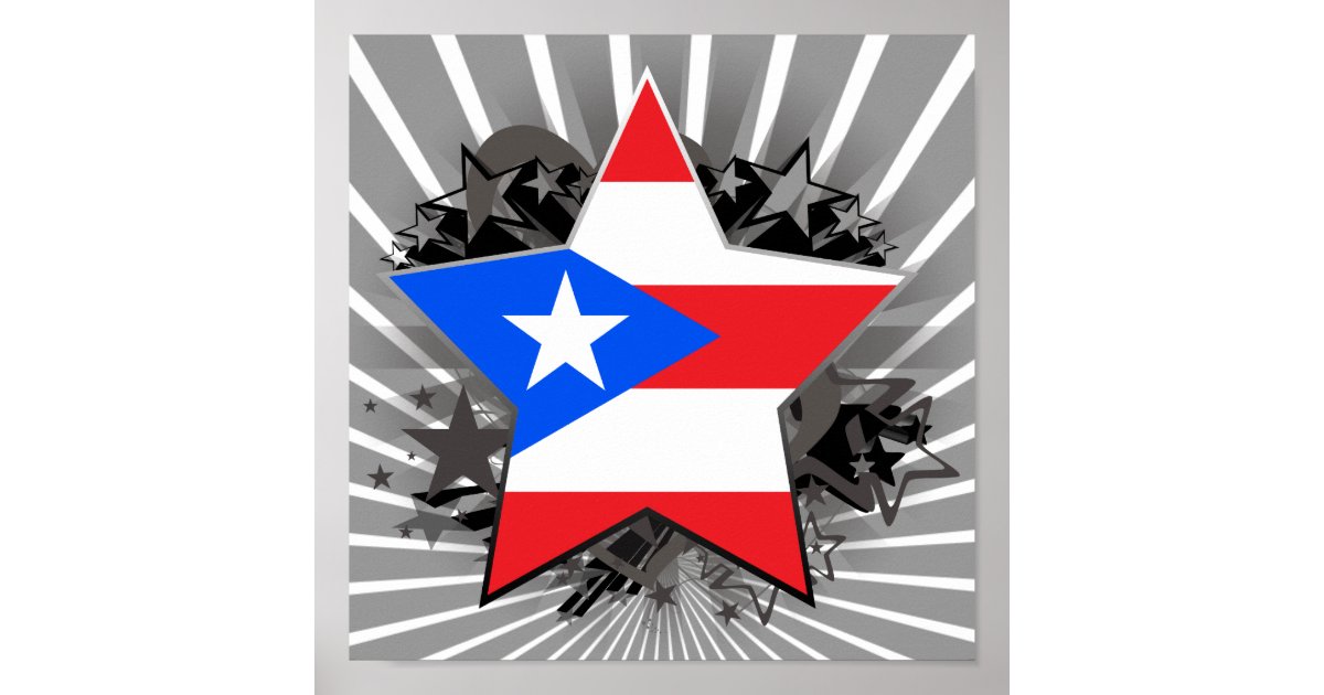 Puerto Rico Star Poster | Zazzle