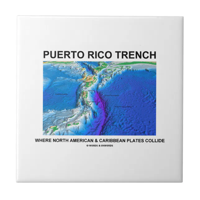 Puerto Rico Trench Where North American Caribbean Tile | Zazzle