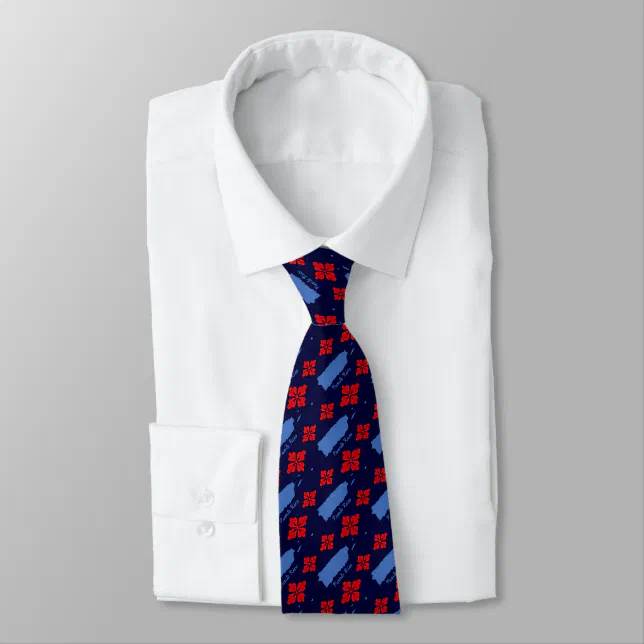 Puerto Rico Tropical Map Double Sided Printing Neck Tie | Zazzle