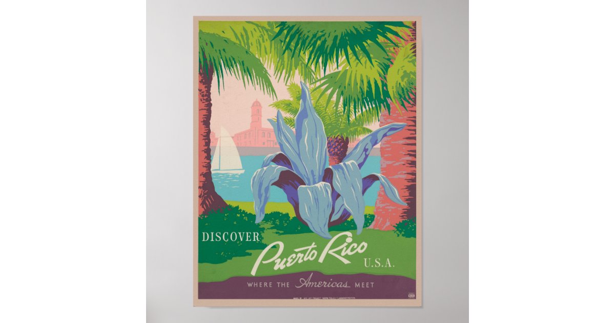 Puerto Rico Vintage Travel Poster | Zazzle