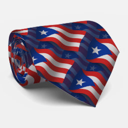 Puerto Rico Waving Flag Tie | Zazzle